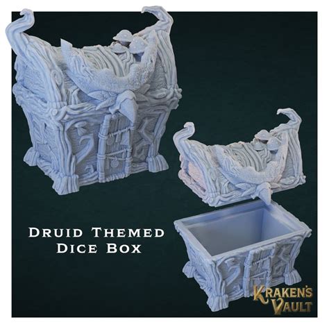 D Printable Druid Themed Dice Box By Kraken S Vault