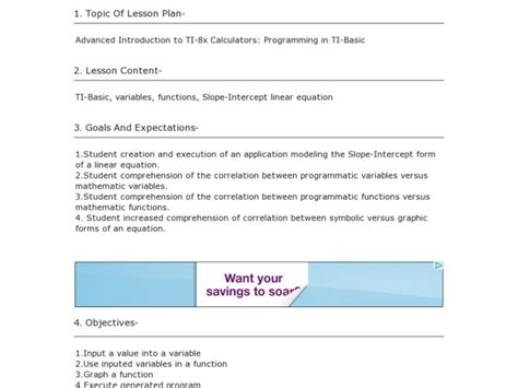 Advanced Introduction To Ti 8x Calculators Programming In Ti Basic