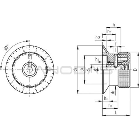 Mbr 50 B 8 Fgsp C9 Control Knob Flange With Scale And Rear Chamber Black