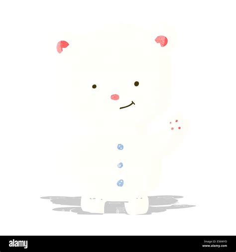 Cartooon Waving Polar Bear Cub Stock Vector Image And Art Alamy