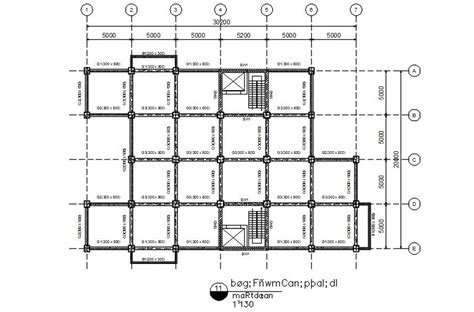 Beam Column Layout Plan Of First Floor In Autocad 2d Drawing Dwg File Cad File