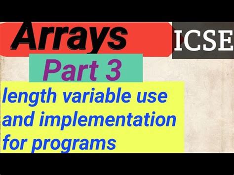 Arrays In Java Part 3 Icse Java Arrays Array In Java Amplify