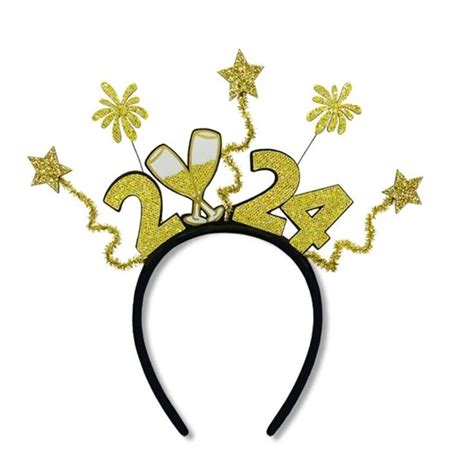 2024 New Year Headband Carnival Party Hairhoop Adult Glitter Headwear