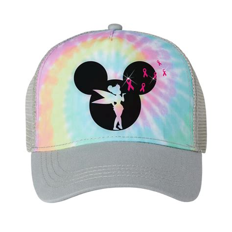 Disney Breast Cancer Awareness Tie Dye Hat Mickey Tinkerbell Glitter