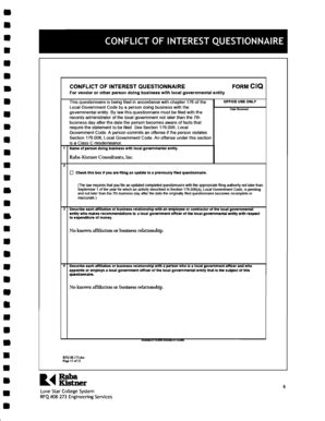 Fillable Online Lonestar Conflict Of Interest Ques I Ionnaire Form Ciq