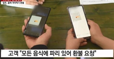 똑같은 벌레가 식당 8곳에서 환불요청 논란