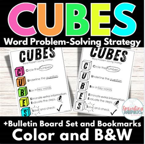 Cubes Math Word Problem Solving Strategy Lesson Plan Anchor Chart Bookmarks