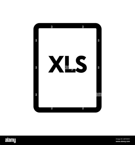 XLS File Icon Line Isolated On White Background Black Flat Thin Icon
