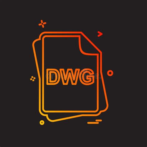 dwg file type icon design vector stock vector illustration of