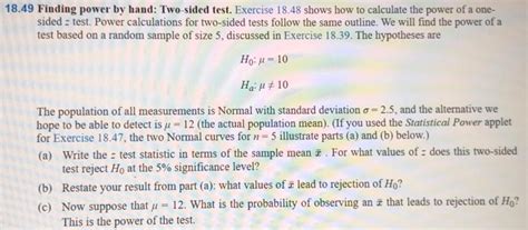 Solved Finding Power By Hand Two Sided Test Exercise Chegg
