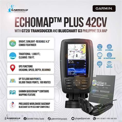 Garmin Echomap Plus Cv With Gt Tm Transducer Year Warranty Authorized Garmin Dealer
