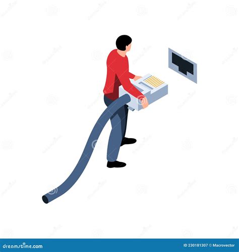 Sysadmin Isometric Illustration Stock Vector Illustration Of Site