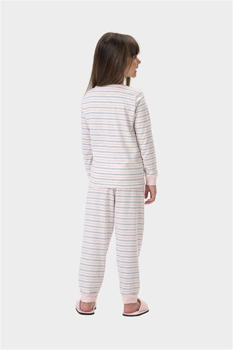 Pijama Feminino Infantil Manga Longa Ovelha Bela Notte