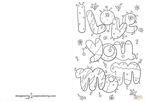 I Love You Mom Card Coloring Page Free Printable Coloring Pages