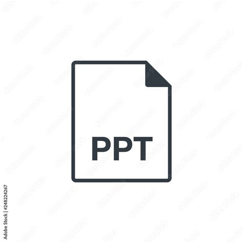 Black Single Line Ppt File Format Icon Concept Simple Data Document