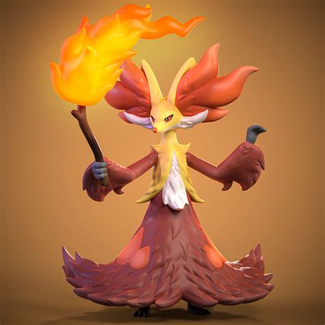 Delphox Pokemon 3d Model 3d Printable Cgtrader
