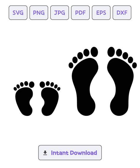 Footprints Silhouette SVG Svg Dxf Eps Cricut Baby Etsy