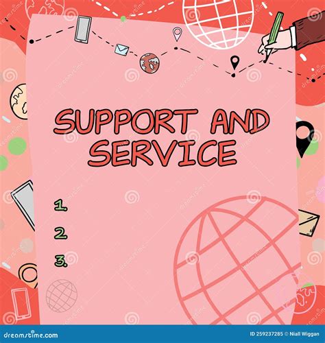 Text Caption Presenting Support And Service Business Showcase