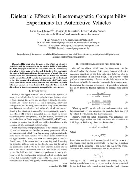 Pdf Dielectric Effects In Electromagnetic Compatibility Experiments