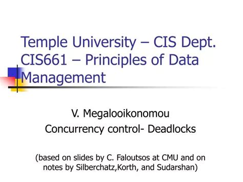 Ppt Temple University Cis Dept Cis661 Principles Of Data Management Powerpoint