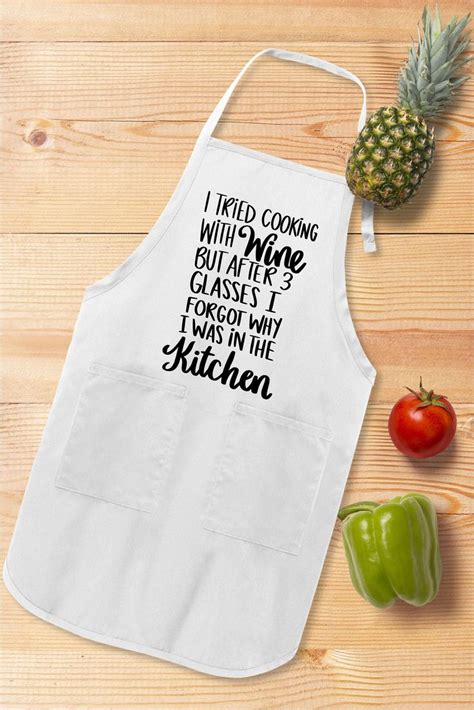 Custom Apron Personalized Apron Personalize Apron Cooking With Wine