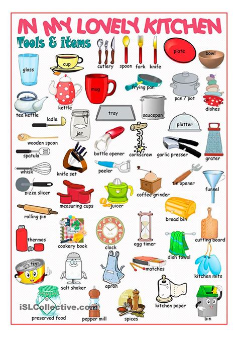 Articles Et Ustensiles De Cuisine En Anglais