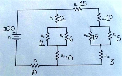 solved series parallel circuit a find the value of i1 i2 i3 i4 i5