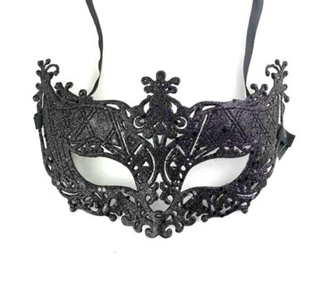 Black Glitter Masquerade Mask Stag Hen Party Balls Fancy Dress Masks