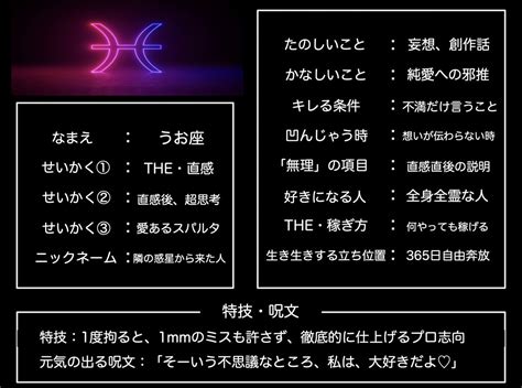 ヘルズ烏賊 on Twitter RT komorebi daiki 魚座様のステータスをRPGのステータス風に表現