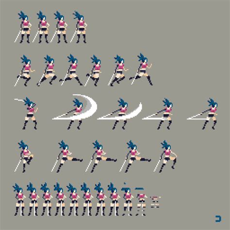 Create 2d Pixel Art Spritesheet By Dbr Art Fiverr