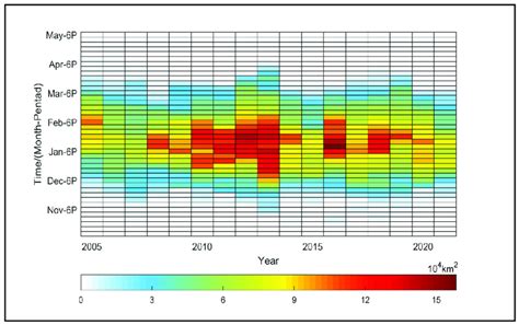 Sea Ice Extent Of The Marginal Seas Of East Asia In 2005 2021 Unit 10 Download Scientific