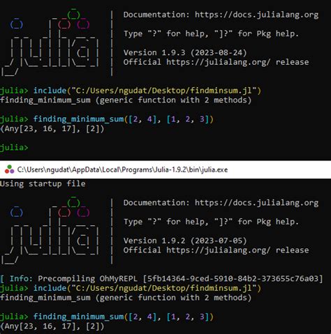 Running From Different Version Of Julia New To Julia Julia Programming Language
