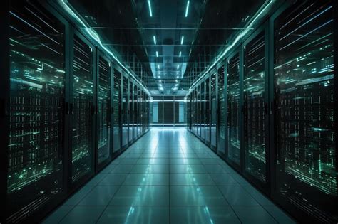 Premium Ai Image Server Room Interior Data Center Generative Ai