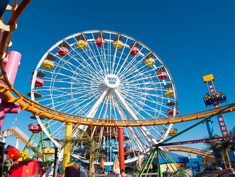 Santa Monica Pier Pacific Park Amusement Rides Editorial Photo Image Of Beach Pier 78284836