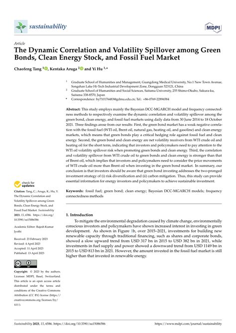 Pdf The Dynamic Correlation And Volatility Spillover Among Green