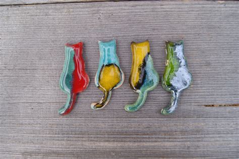Cute Cat Brooch Ceramic Kittens Ceramic Brooch Cat Pin Cat Etsy