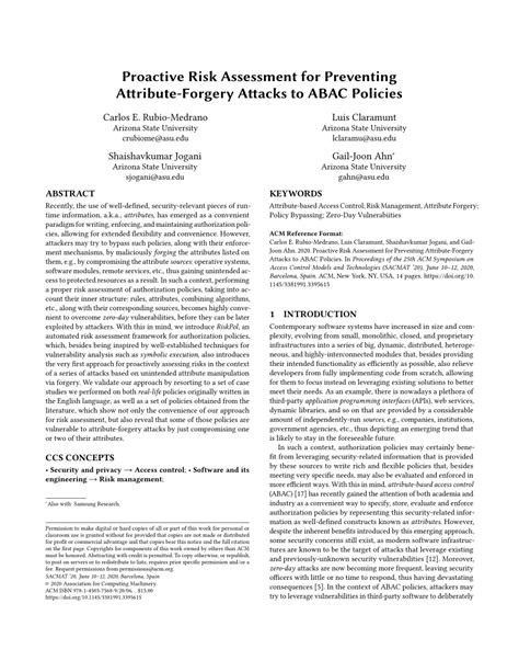 Pdf Riskpol A Risk Assessment Framework For Preventing Attribute