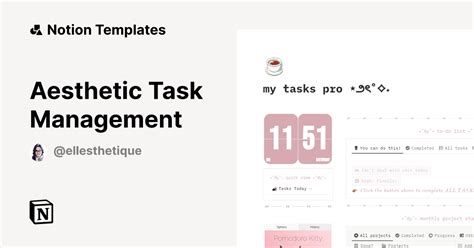 Aesthetic Task Management Template Notion Marketplace