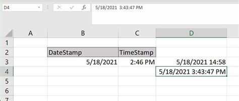 How To Add A Timestamp To An Excel Record