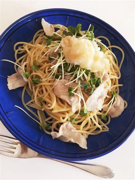 豚しゃぶのおろしポン酢パスタ By Ayana777 【クックパッド】 簡単おいしいみんなのレシピが350万品