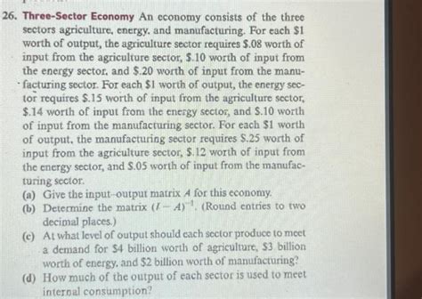 Solved 6 Three Sector Economy An Economy Consists Of The
