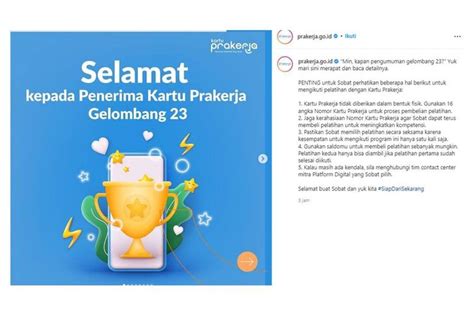 Lolos Prakerja Gelombang 23 Ini Cara Dapatkan Insentif Rp 3 55 Juta