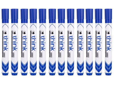 Deli Think Pack Of 12 Blue Whiteboard Markers U00230 Shop Today