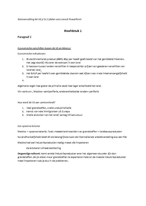 Aardrijkskunde H3 2 1 5 Samenvatting AK H1 2 3 Delen Van Vanuit