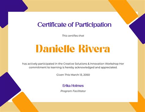 Free Hackathon Participation Certificate Template To Edit Online