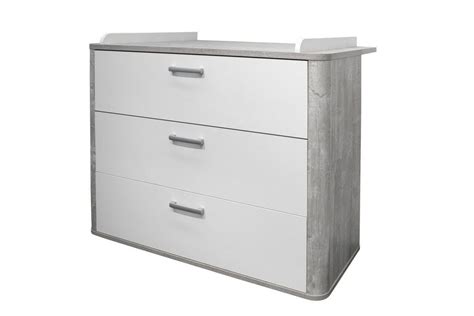 Möbelando Wickelkommode Frieda In Vintage Wood Grey Weiß Matt Lack