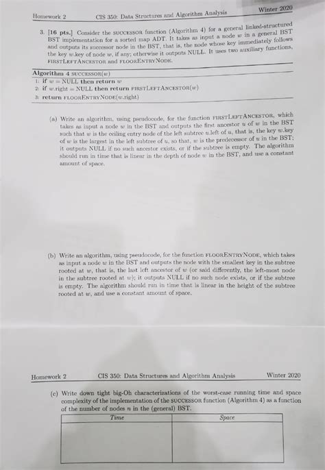 Winter 2020 Homework 2 CIS 350 Data Structures And Chegg Com
