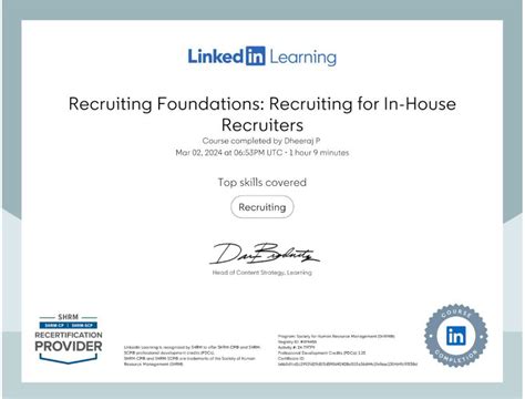 Corporaterecruitment Linkedincertification Linkedinlearning Dheeraj P