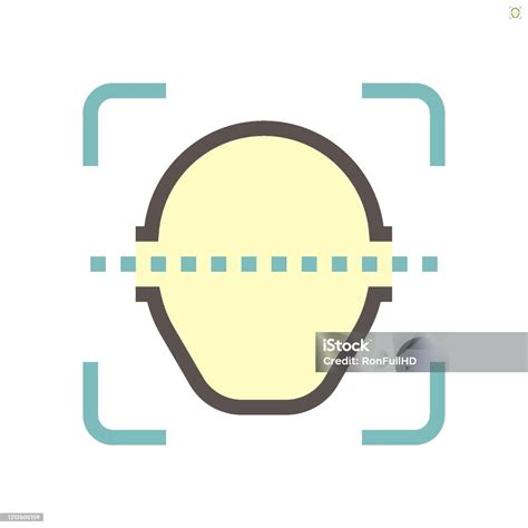 人臉掃描技術向量圖示設計向量圖形及更多人的臉部圖片 人的臉部 人體部分 保安 Istock