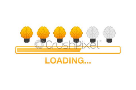 Idea Loading Concept With Idea Brain Processed On A Lightbulb Stock